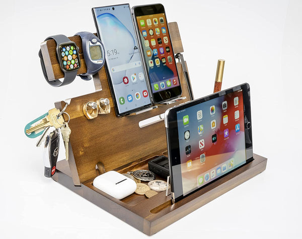 Deskonizer Wooden docking station Charging bedside table Nightstand or ...